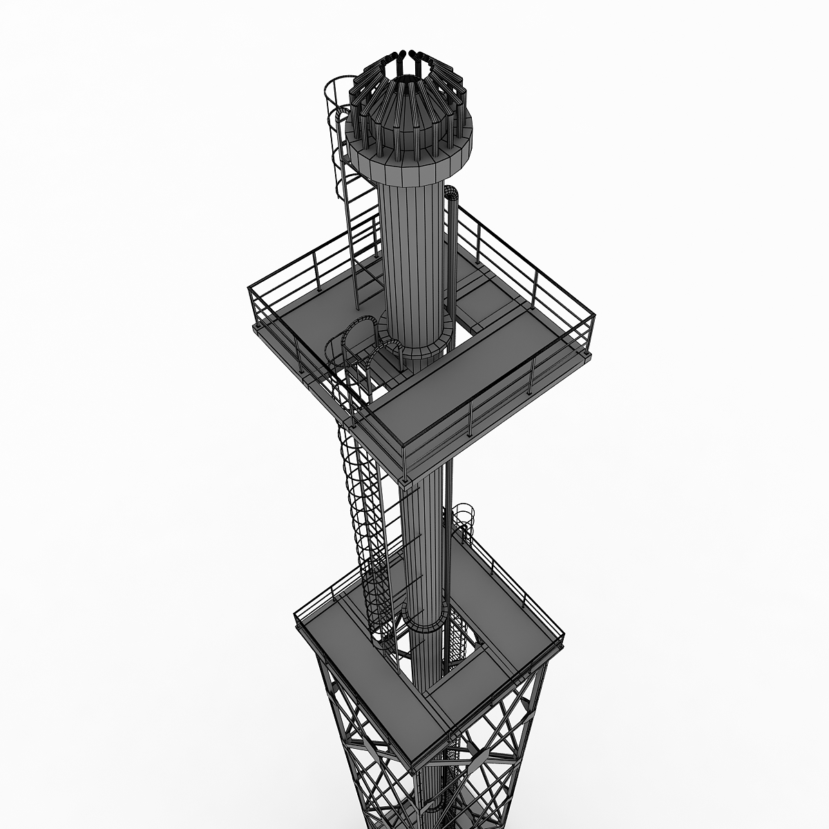 flare stack gas 03 3d 3ds