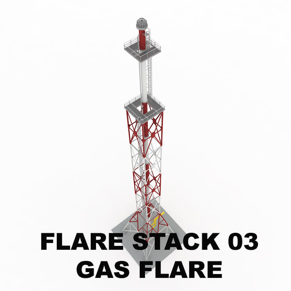 flare stack gas 04 3d model