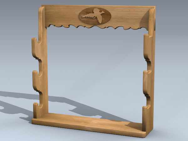 3d model of gun rack