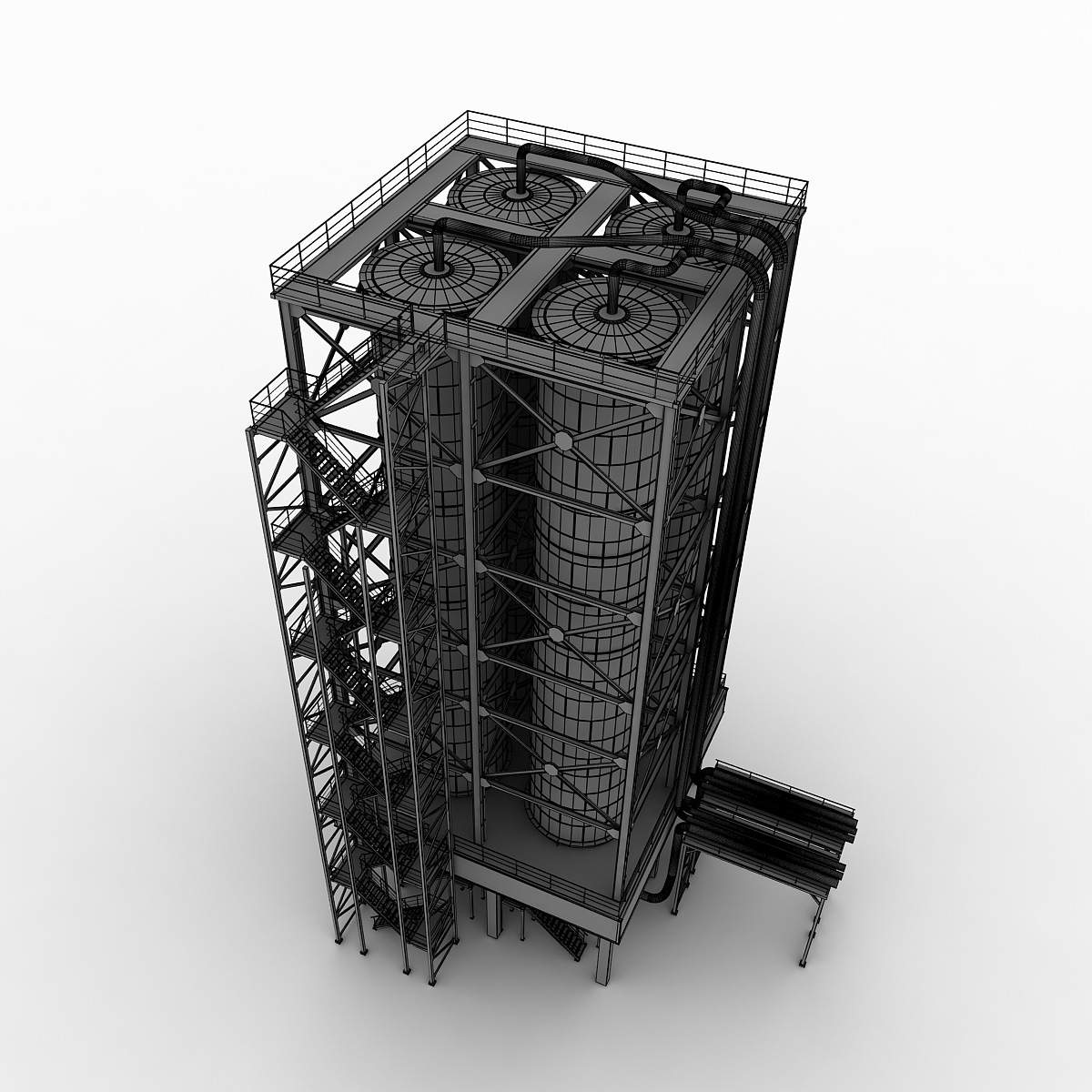 3d industrial silo