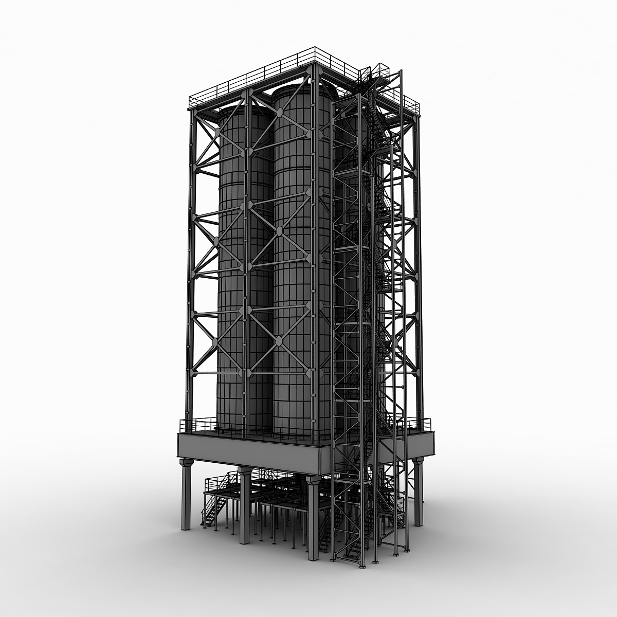 3d industrial silo