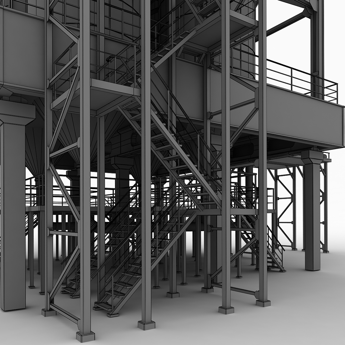 3d industrial silo