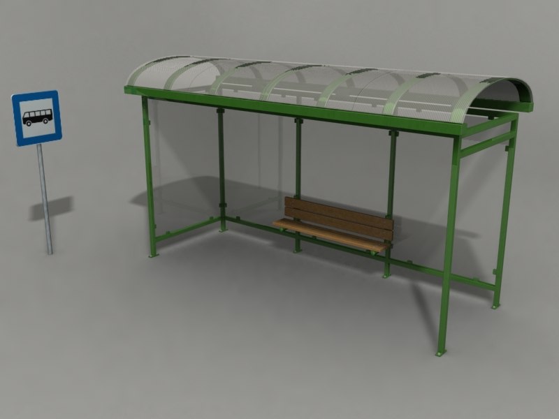 bus stop 3d model
