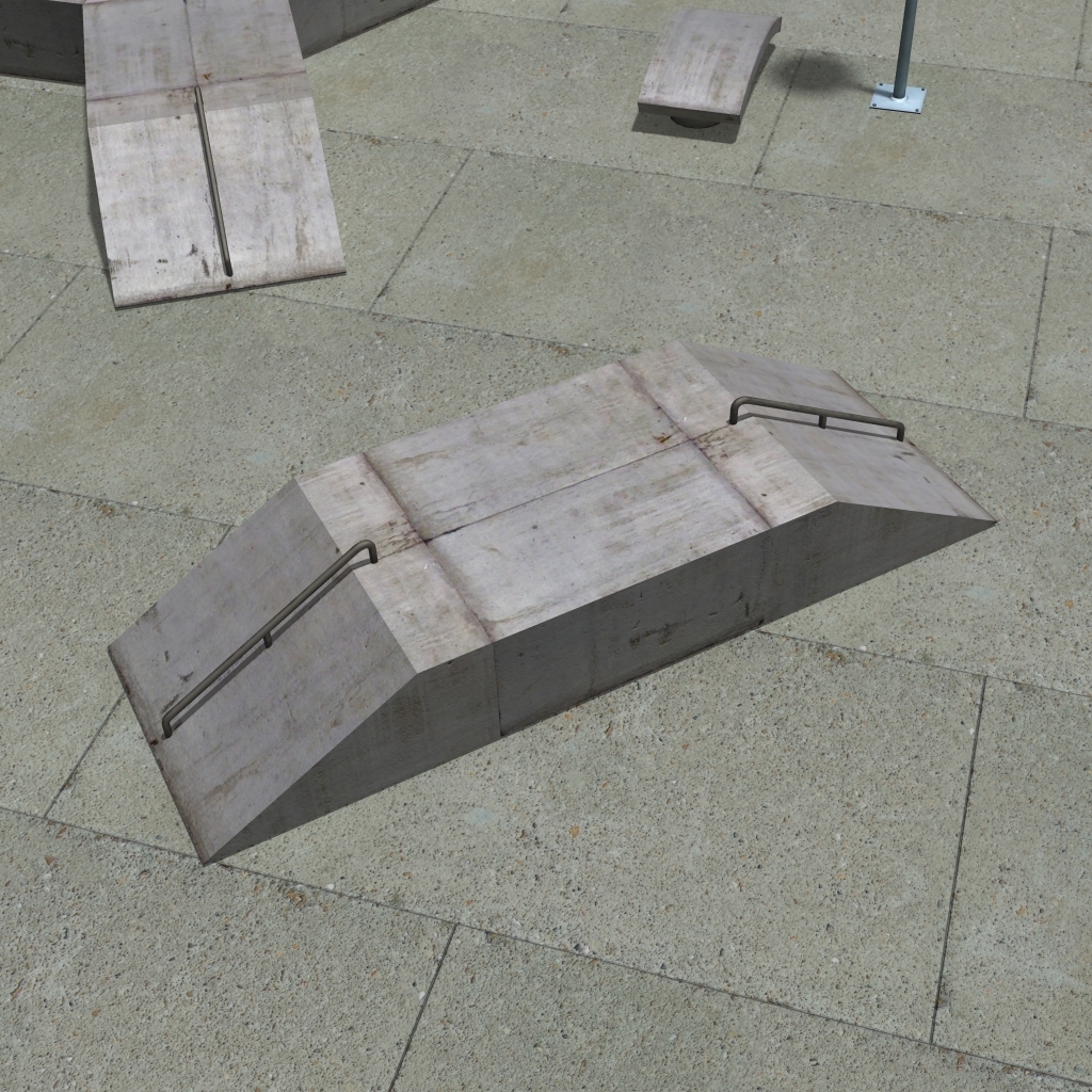 3d model modular skateboard ramps