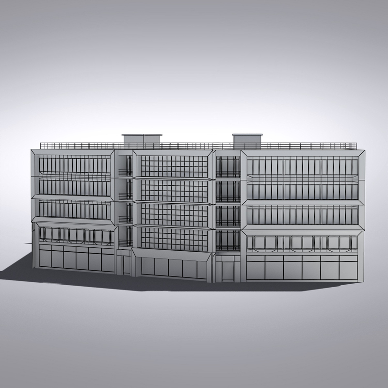3d modern generic building