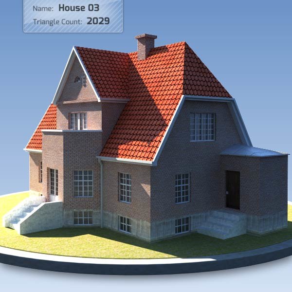house suburban scandinavian 3d model