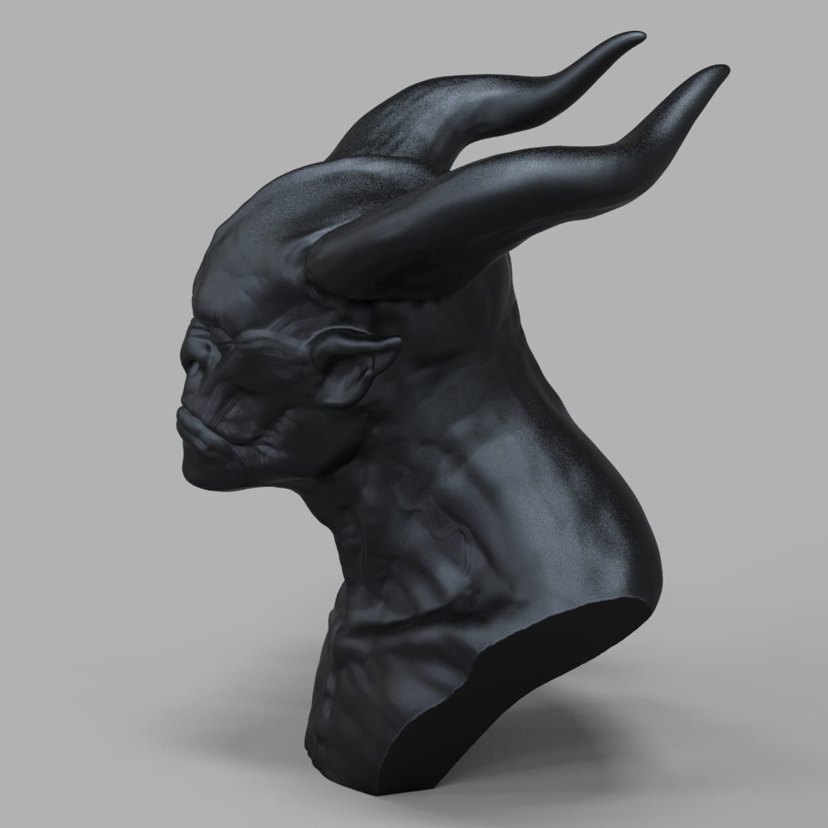 3d model printable creature head sculpture