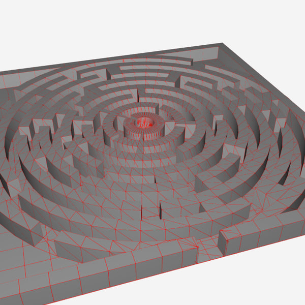 circle labyrinth 3d model