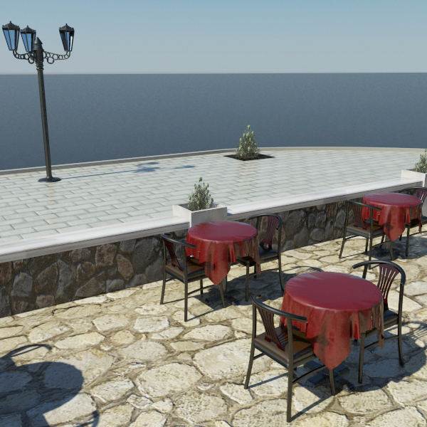 outdoor cafe 3d model