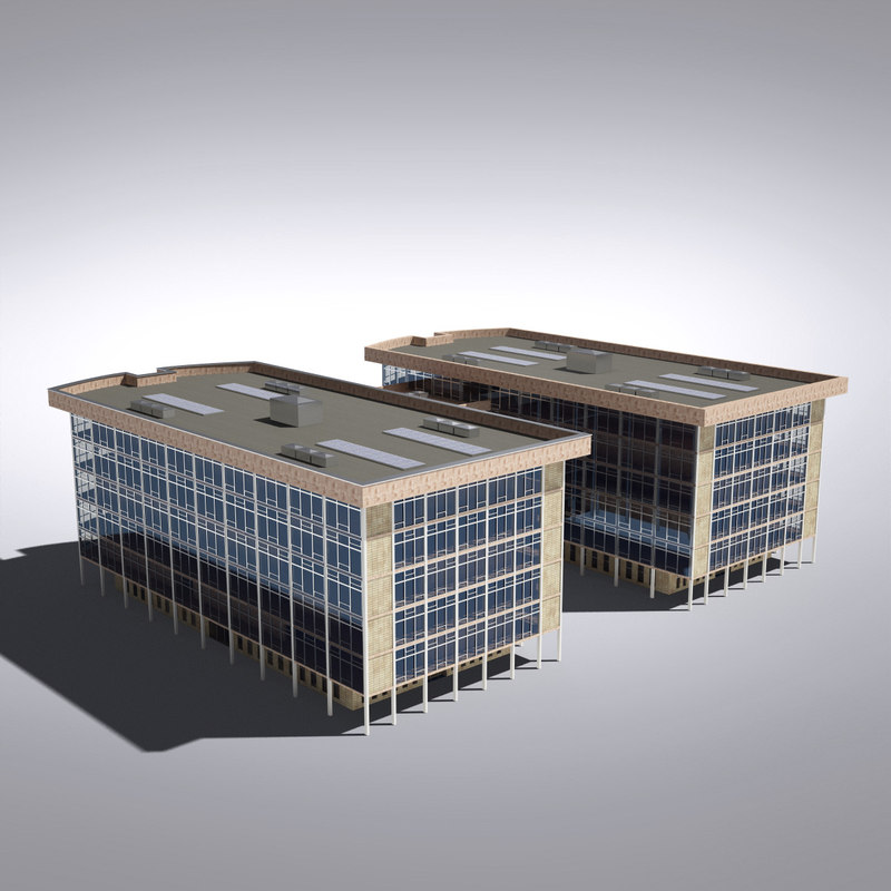 3d model modern generic building