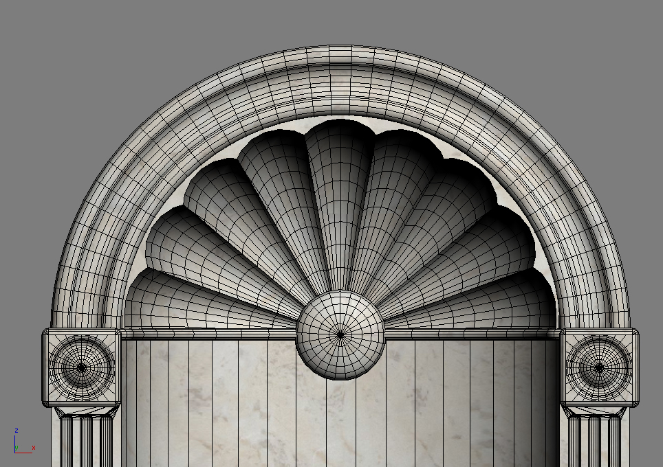 3d model cresent wall niche