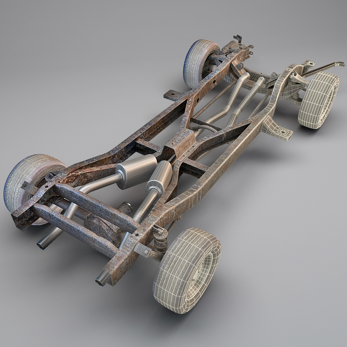car chassis engine 3d model