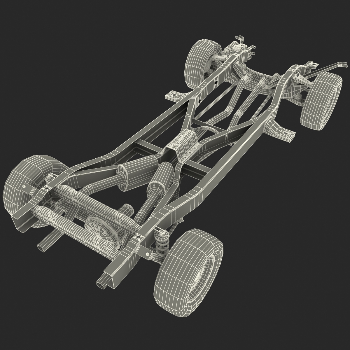 car chassis engine 3d model