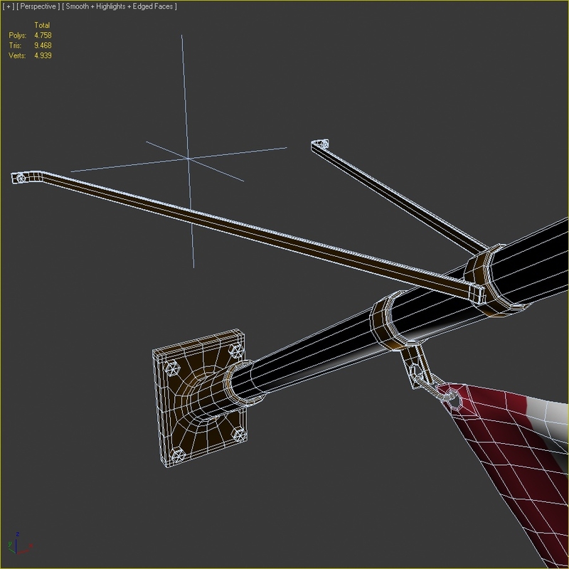 3d model flag pole animation