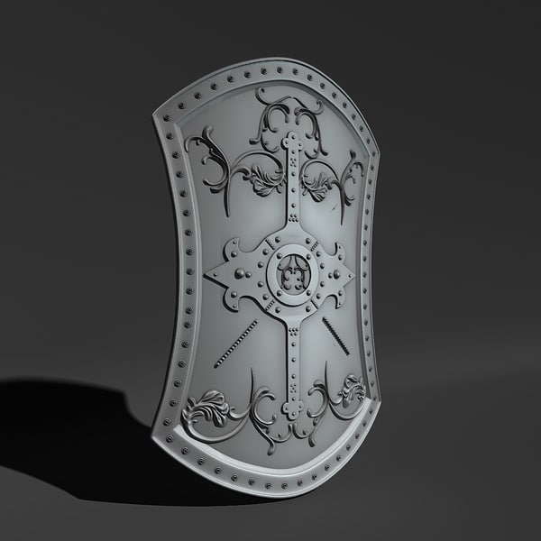 gothic knight shield 3d model