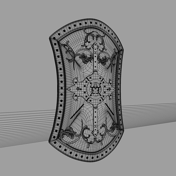 gothic knight shield 3d model
