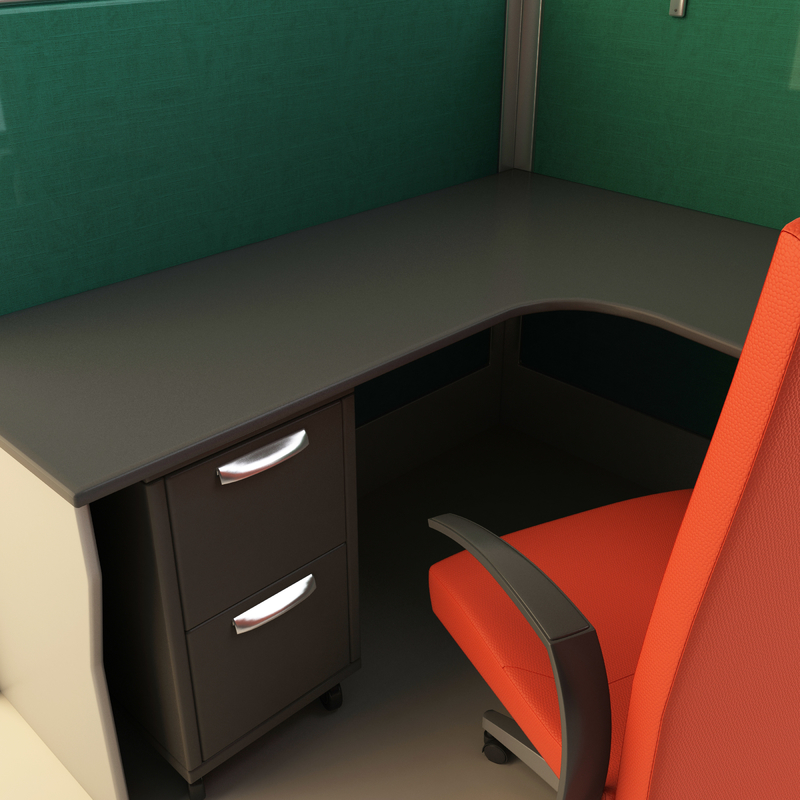 3d cubicle workstation model