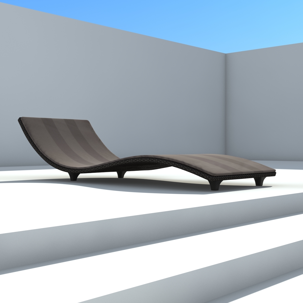 simple sunbed design 3d max