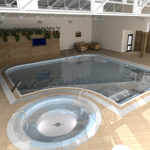 3d model rectangular swimming pool