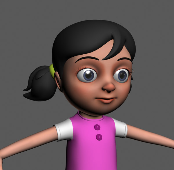cartoony girl character max