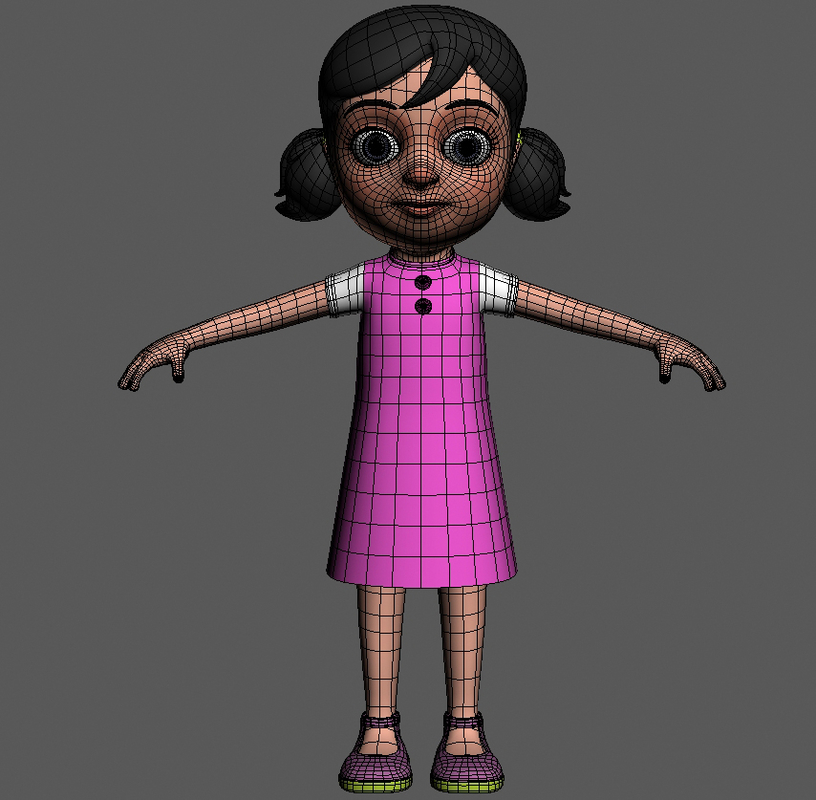 cartoony girl character max