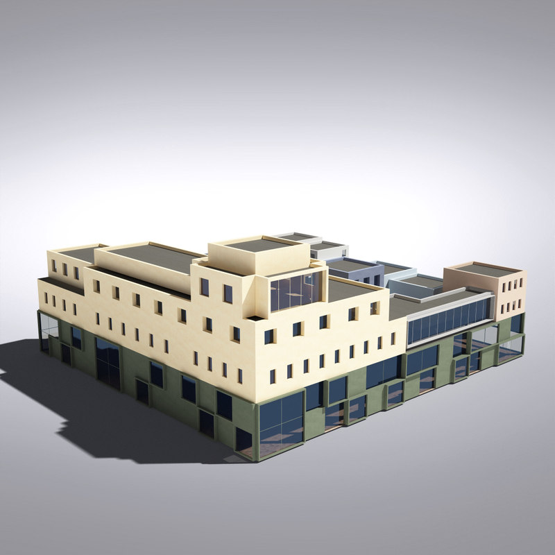 3d modern generic building model