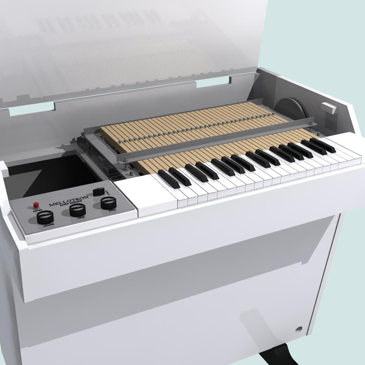 Mellotron M400: Vintage Keyboard: Max Format Model 3D - TurboSquid 699286