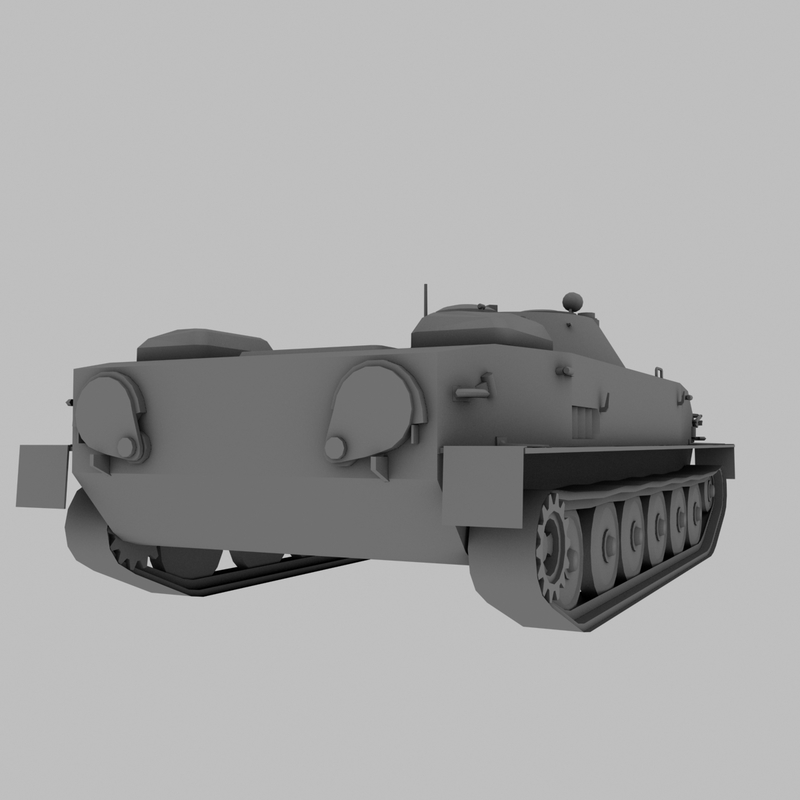 pt-76 tank soviet 3d model