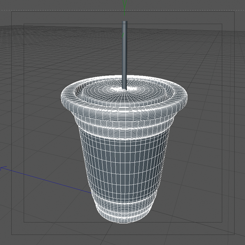 3d obj plastic iced coffee cup