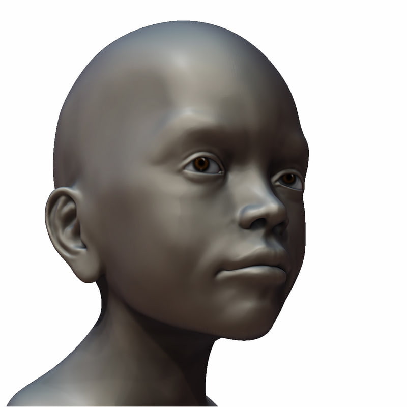 free young boy head 3d model
