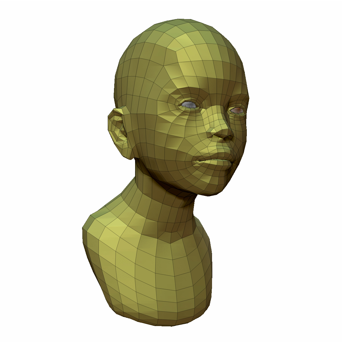 free young boy head 3d model