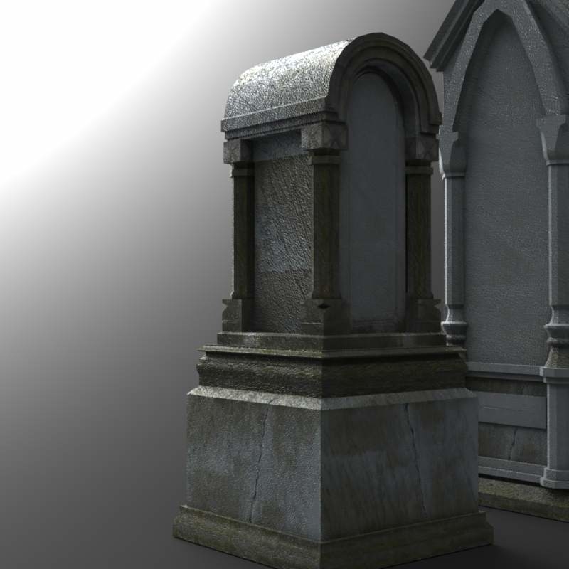 gray tombstones 3d model