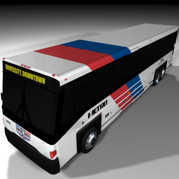 houston bus 3d c4d