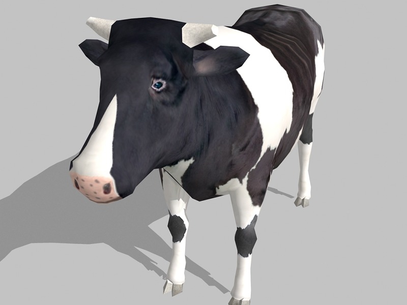3d cow uv model