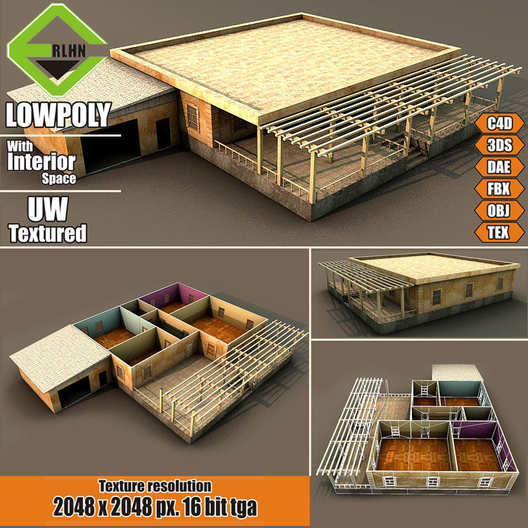 3d house interior building