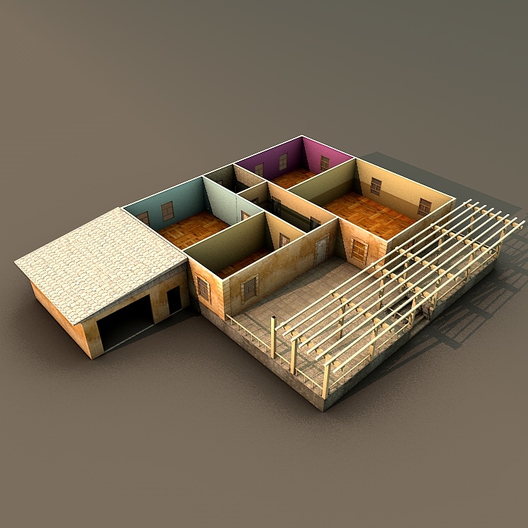 3d house interior building