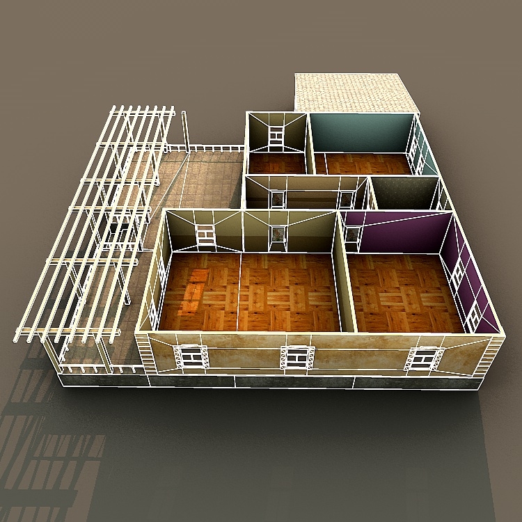 3d house interior building