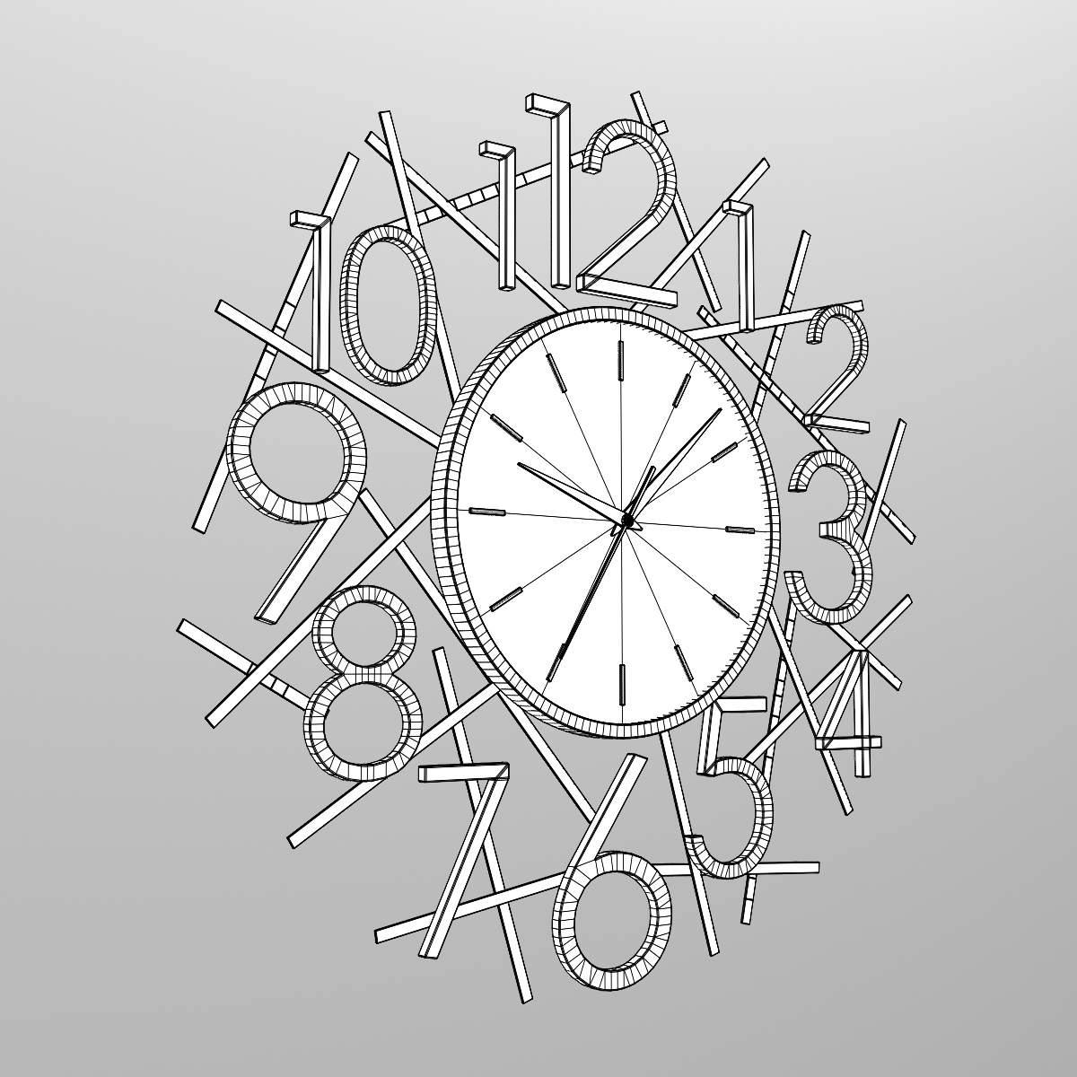 analog decorative wall clock 3d max