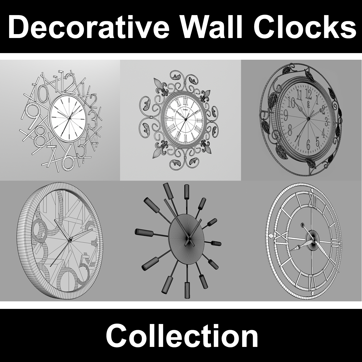 analog decorative wall clock 3d max