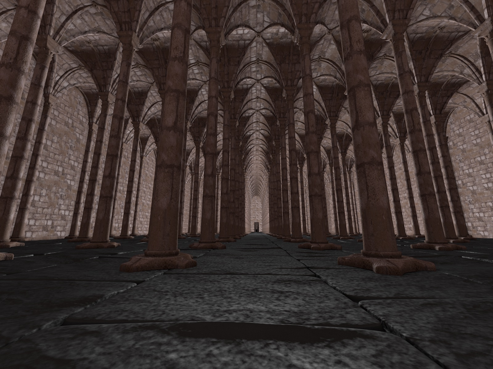 underground gothic vault 3d c4d