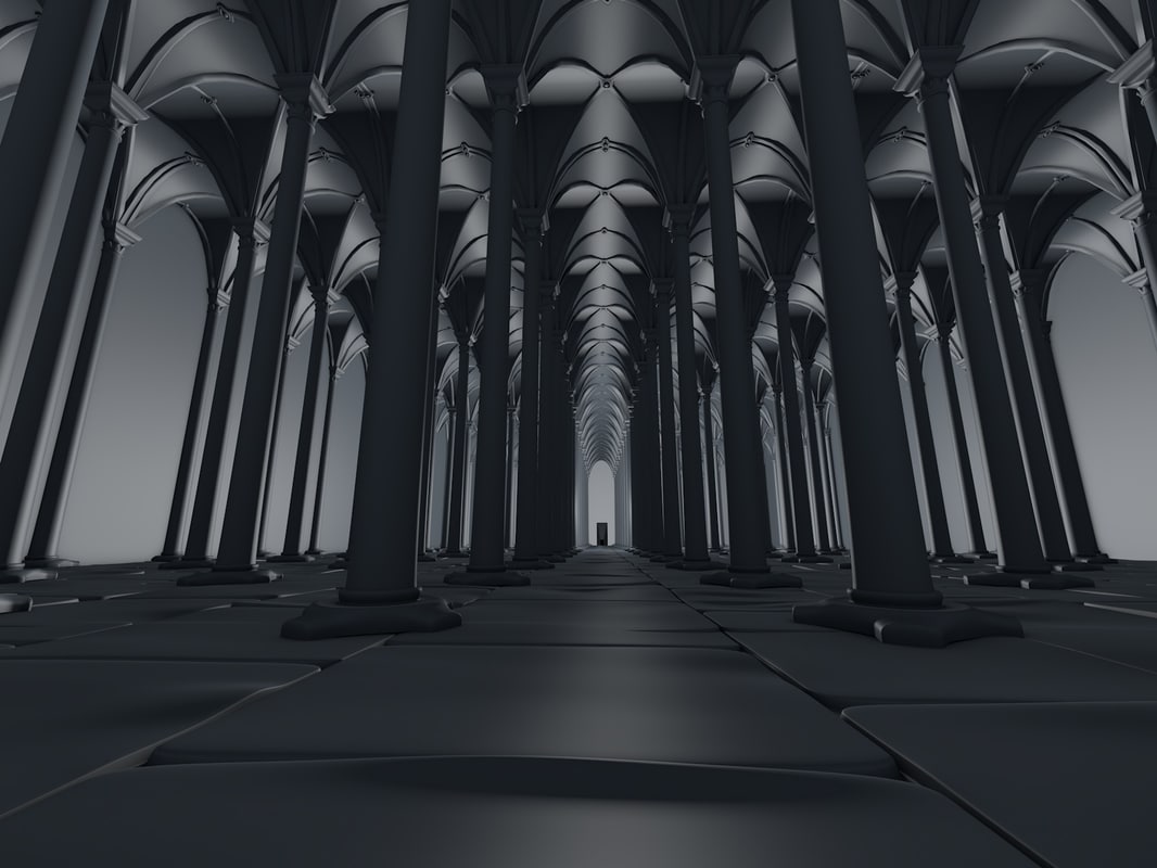 underground gothic vault 3d c4d