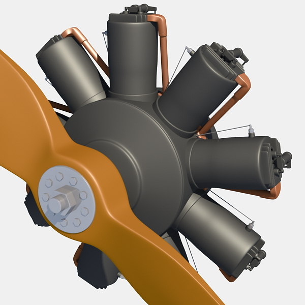 fokker engine dr1 3d model