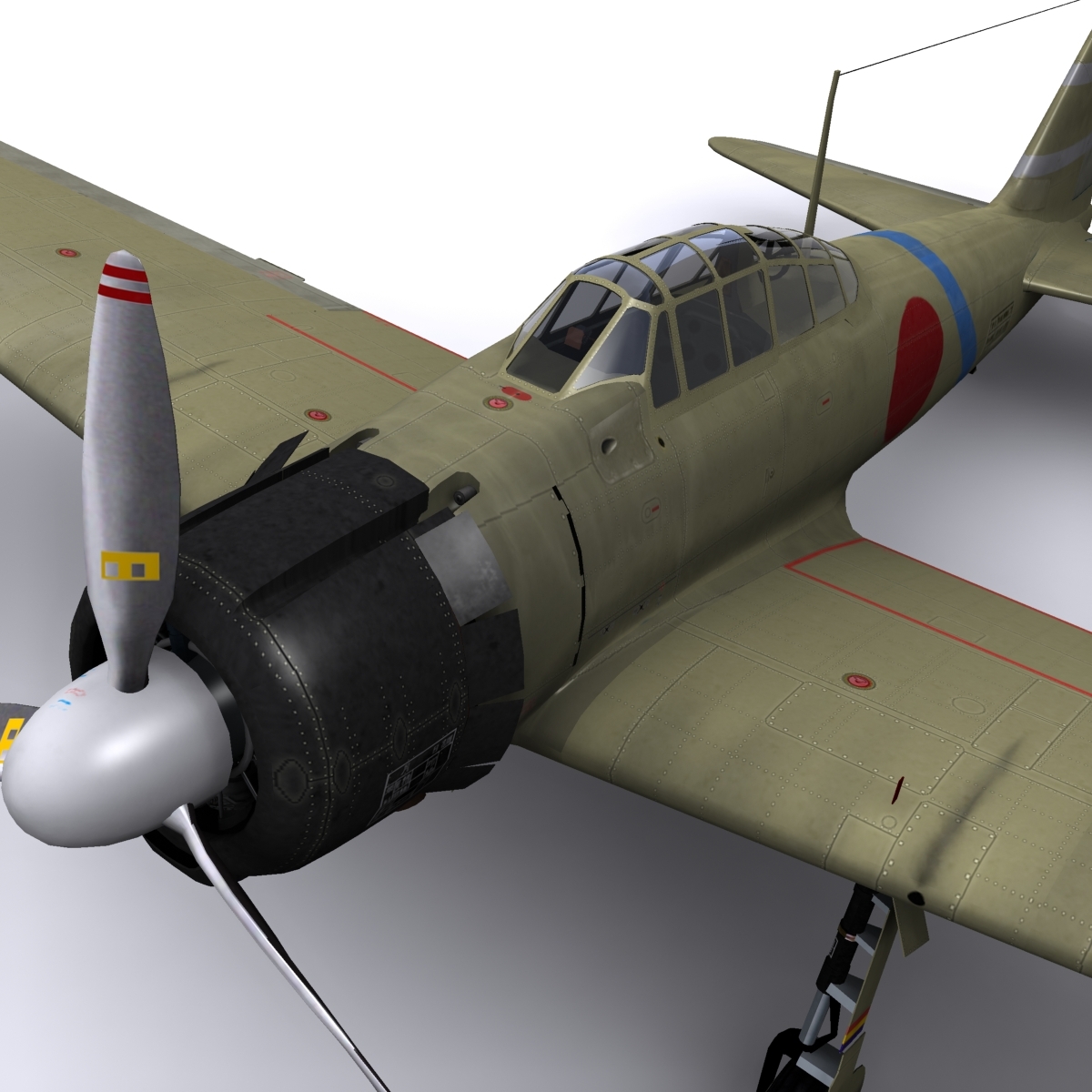 3d model a6m zero fighter air
