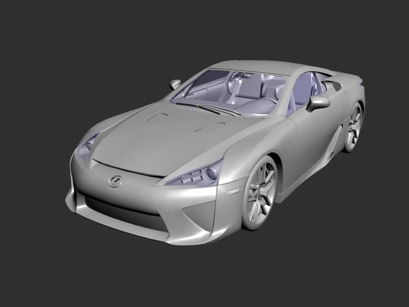 modeled lexus lfa car 3d max