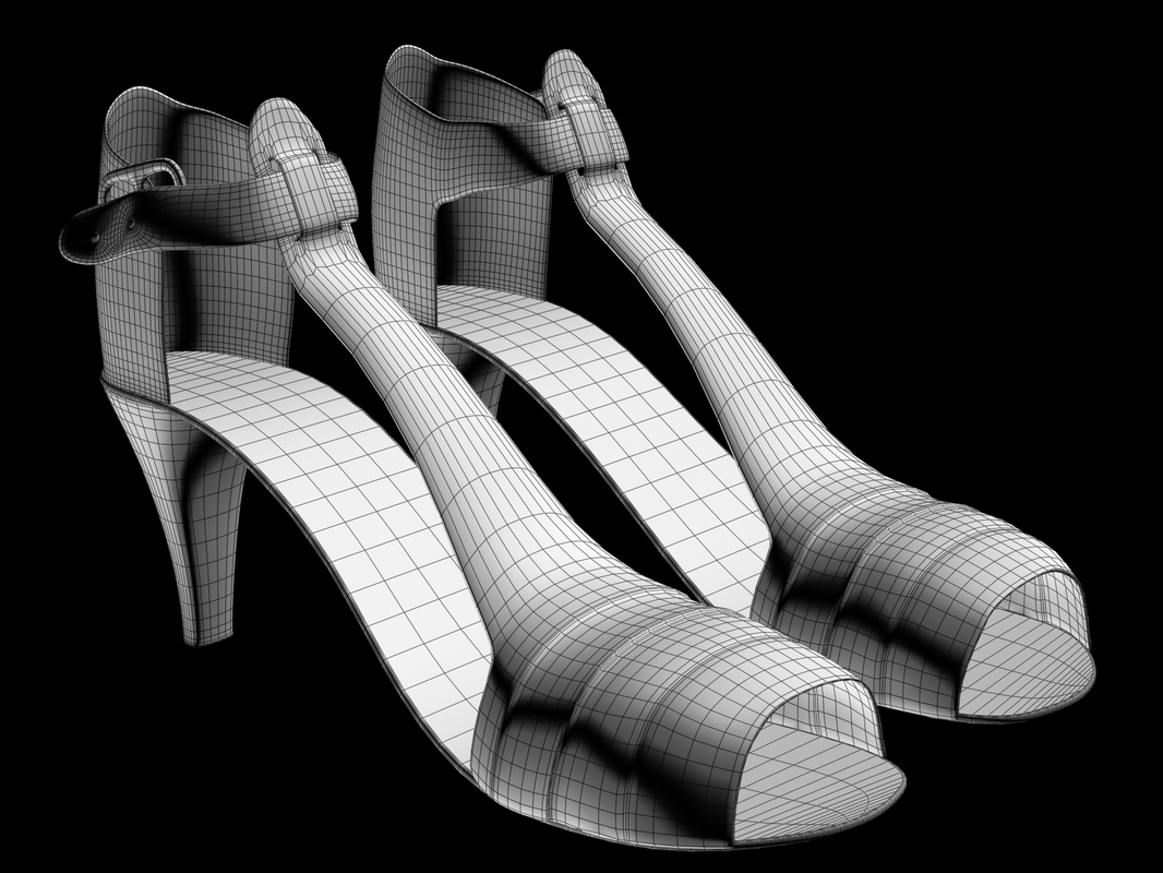 3d red shoes model