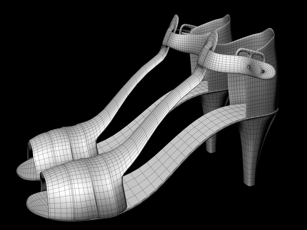 3d red shoes model