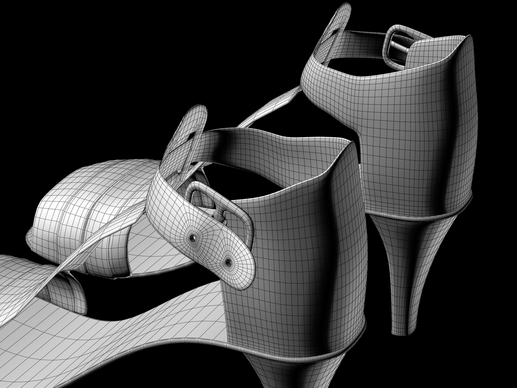 3d red shoes model
