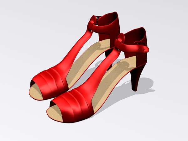 3d red shoes model