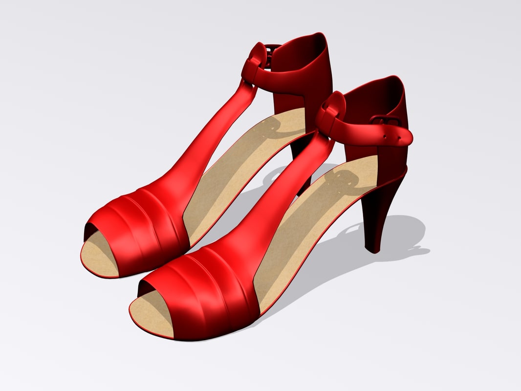 3d red shoes model