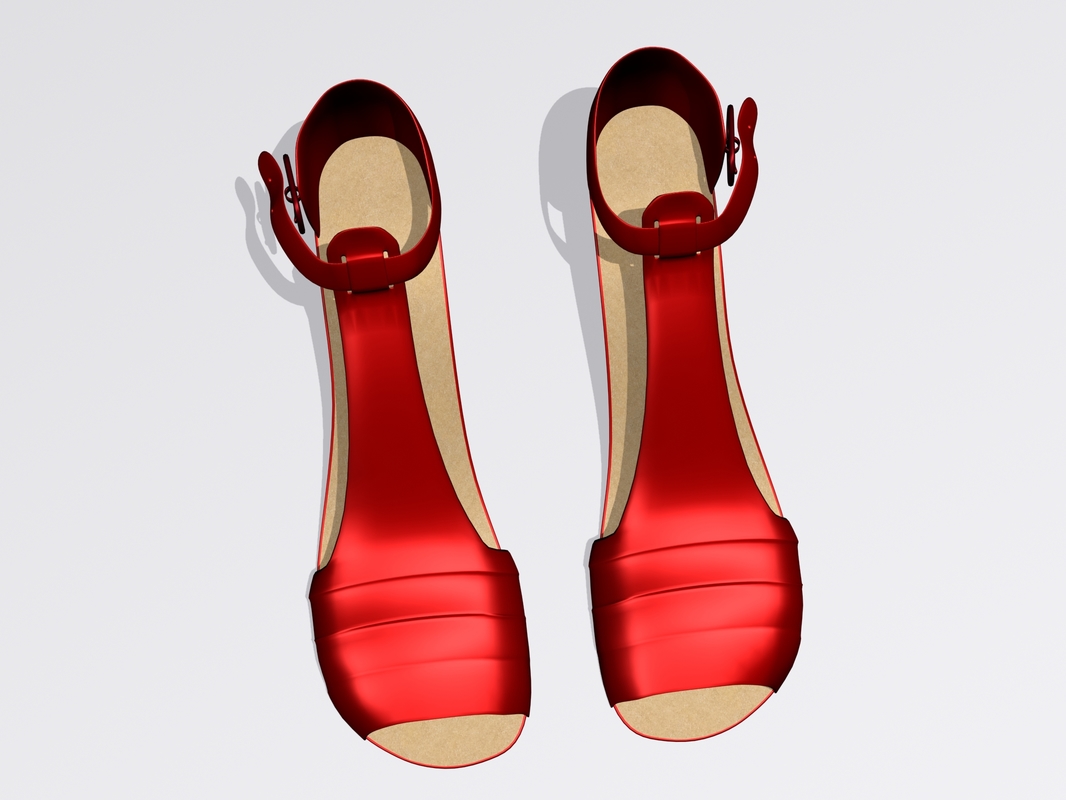 3d red shoes model